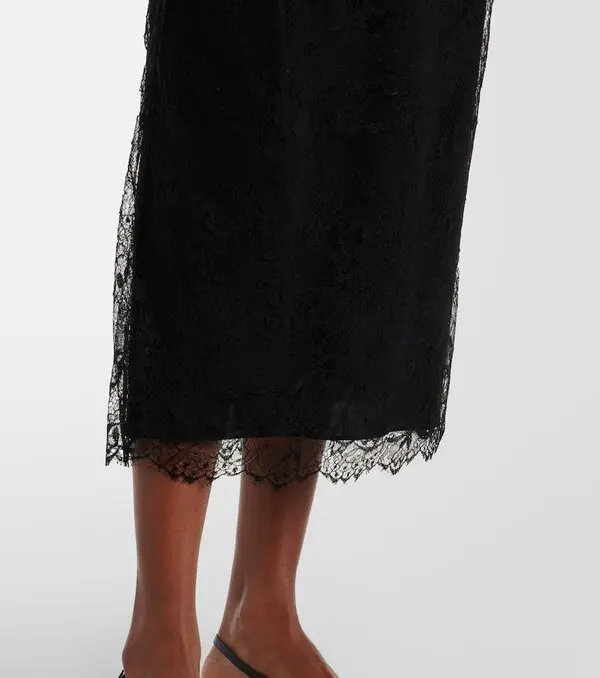 Valentino Garavani Floral Lace Midi Skirt