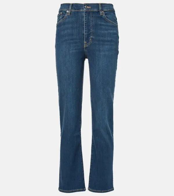 FRAME Le Sleek High-rise Straight Jeans - Blue