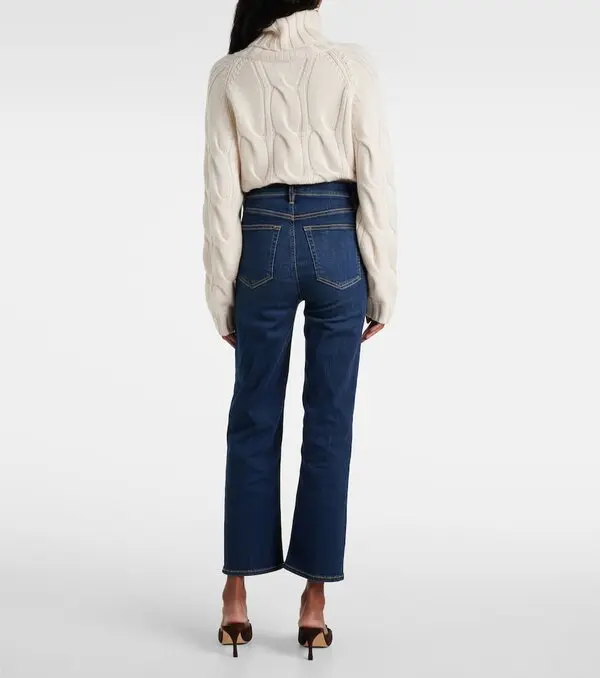 FRAME Le Sleek High-rise Straight Jeans - Blue