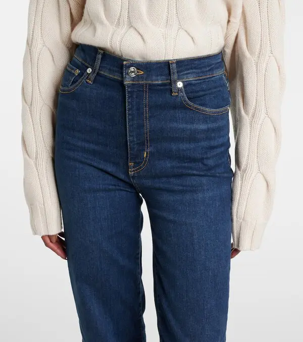 FRAME Le Sleek High-rise Straight Jeans - Blue