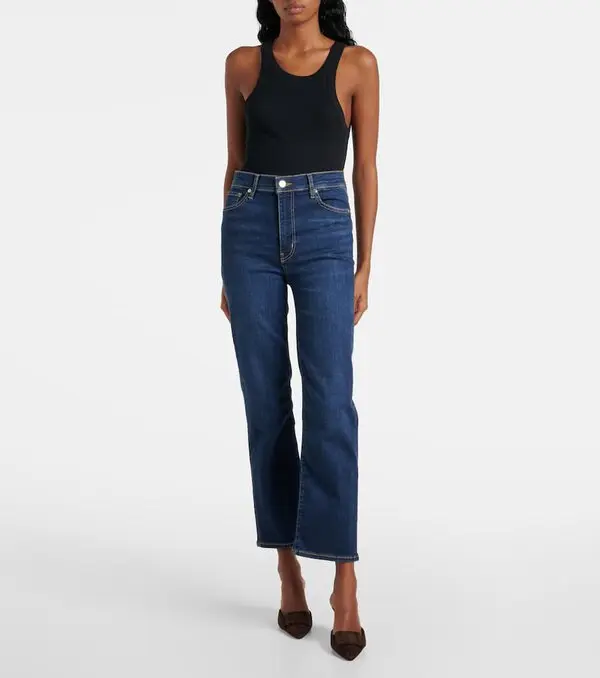 FRAME Le Sleek High-rise Straight Jeans - Blue
