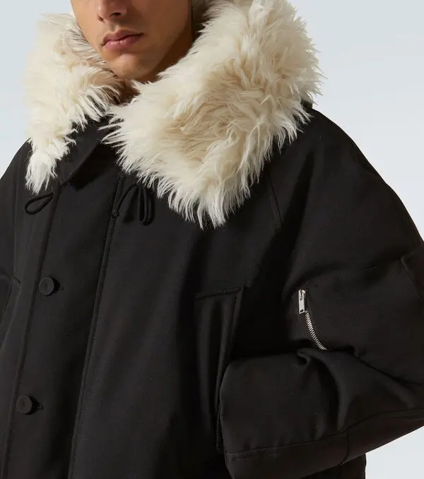 JIL SANDER Faux Fur-trimmed Down Jacket