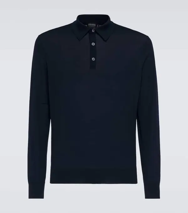 Zegna Wool Polo Shirt - Blue
