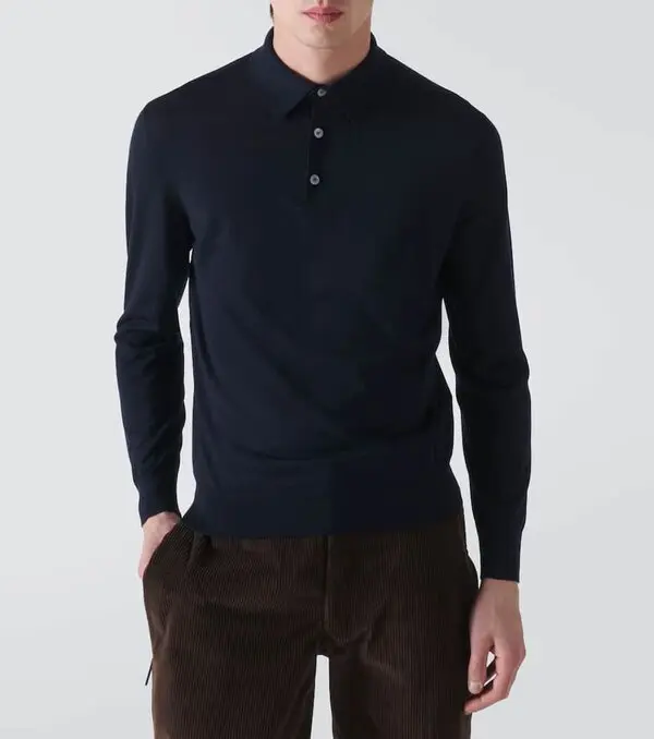 Zegna Wool Polo Shirt - Blue