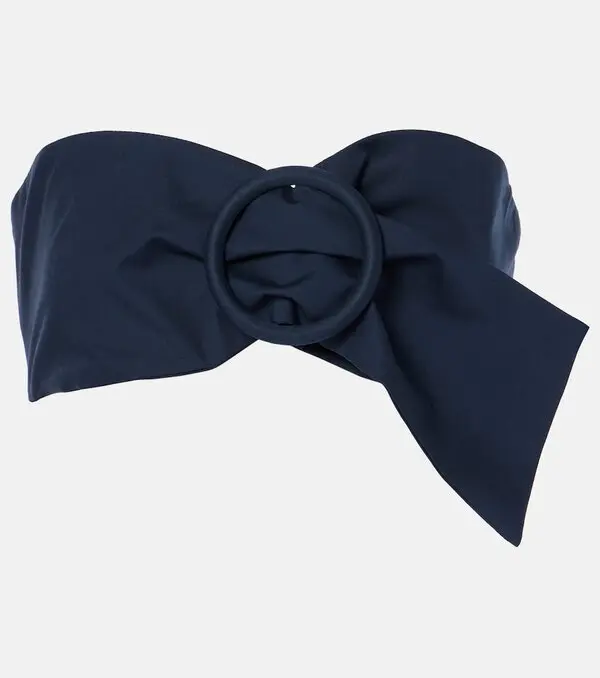 ADRIANA DEGREAS Cotton Bandeau Top - Blue