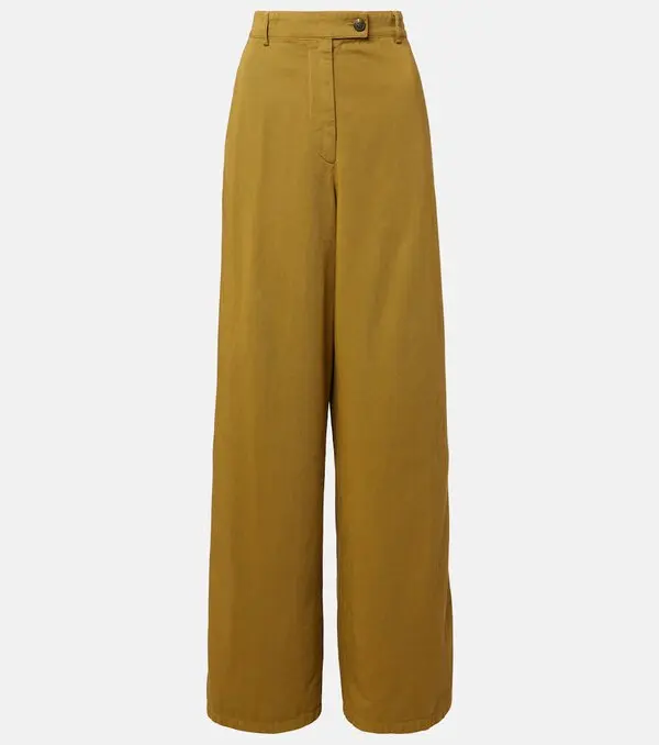 Dries Van Noten High-rise Wide-leg Pants - Green