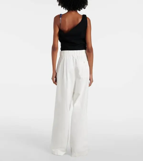 Dries Van Noten High-rise Wide-leg Pants - White