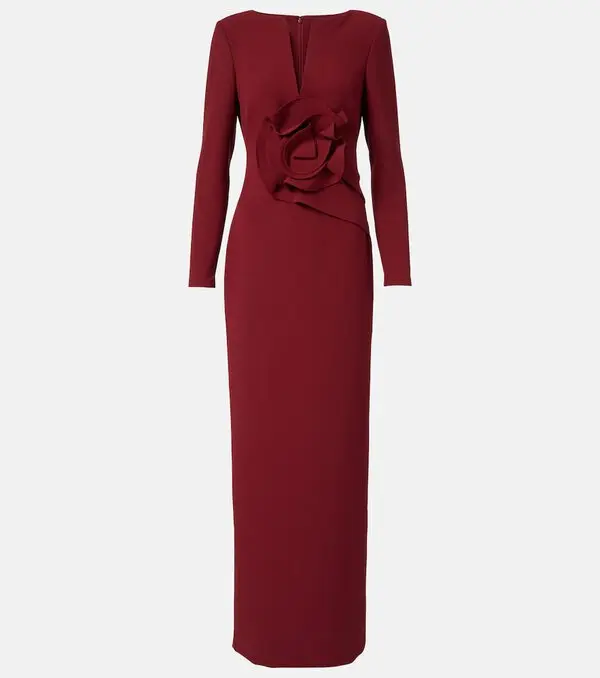 Roland Mouret Floral-appliqué Gown - Red