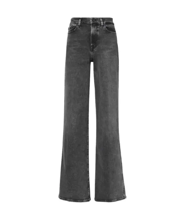 7 For All Mankind High-rise Wide-leg Jeans - Black