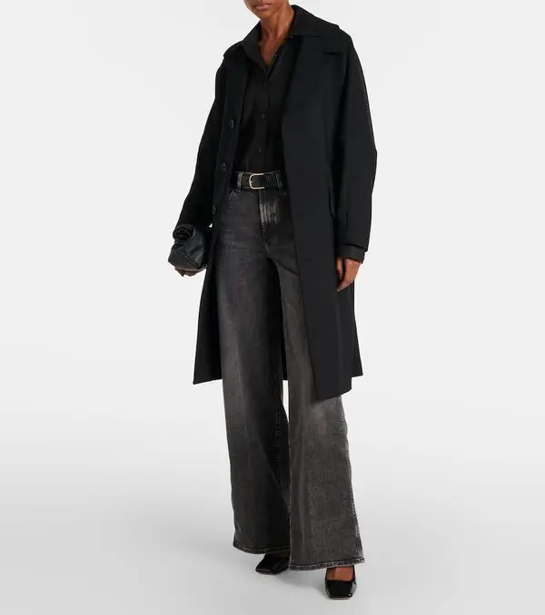 7 For All Mankind High-rise Wide-leg Jeans - Black