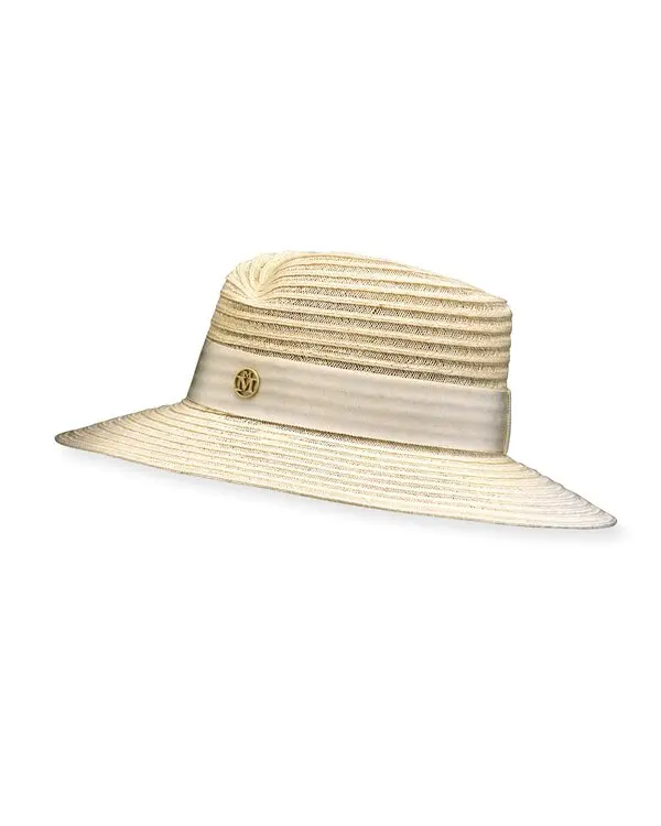 MAISON MICHEL Virginie Straw Fedora - White