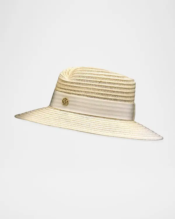 MAISON MICHEL Virginie Straw Fedora - White