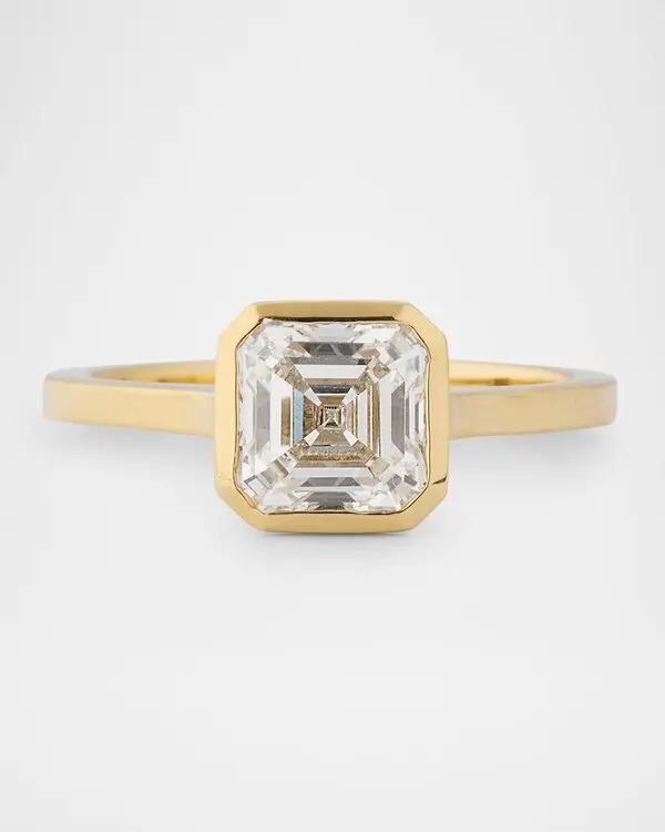 Neiman Marcus 14k Asscher Cut Solitaire Ring - Yellow Gold