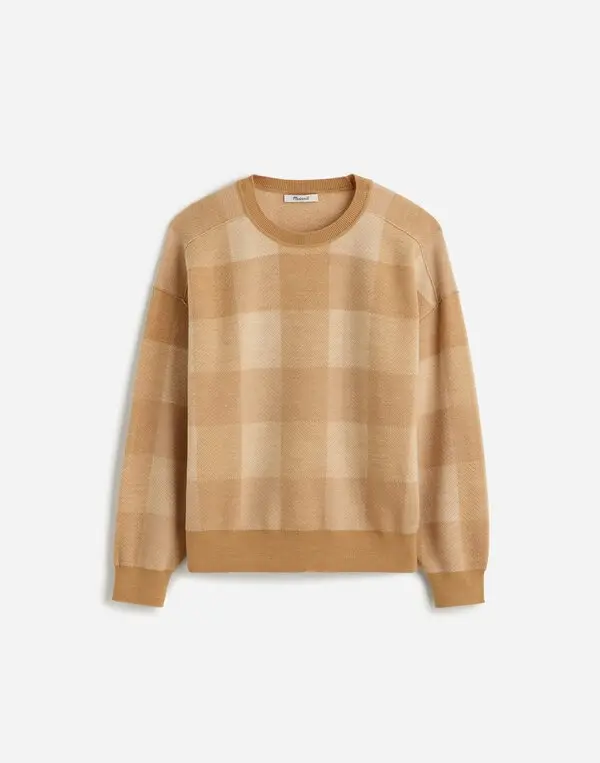 Madewell Plaid Merino Wool Sweatshirt