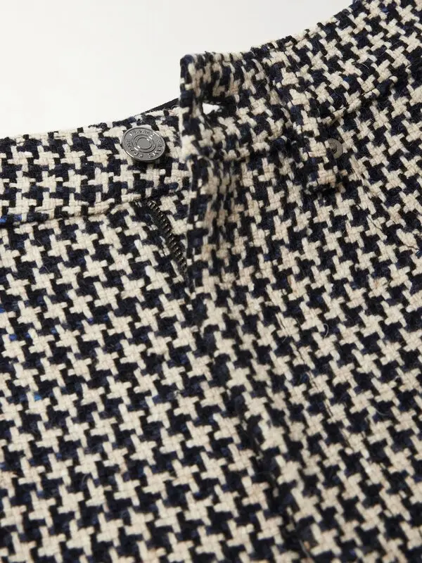 FRAME The Tweed Barrel Houndstooth Wide-leg Pants
