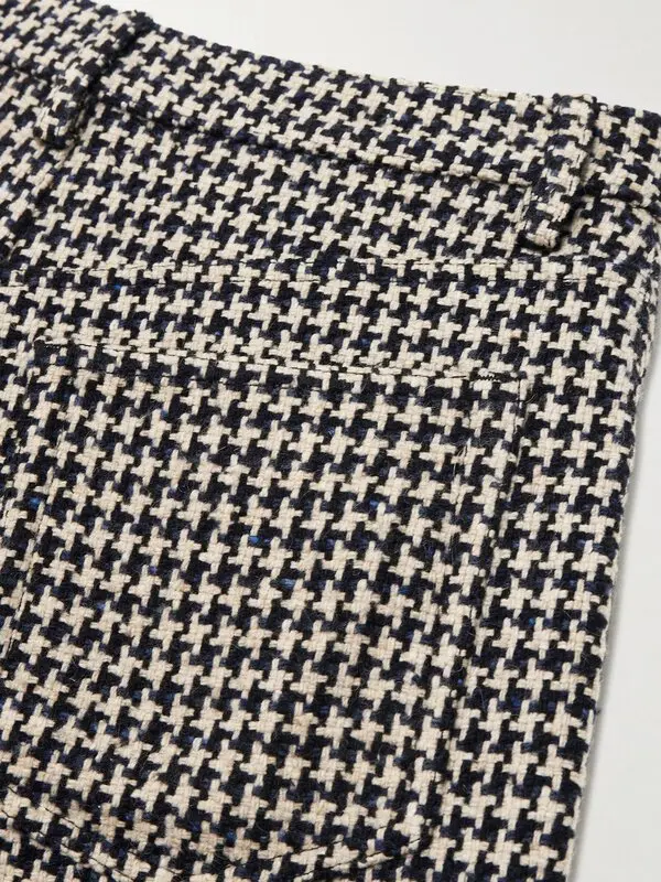 FRAME The Tweed Barrel Houndstooth Wide-leg Pants