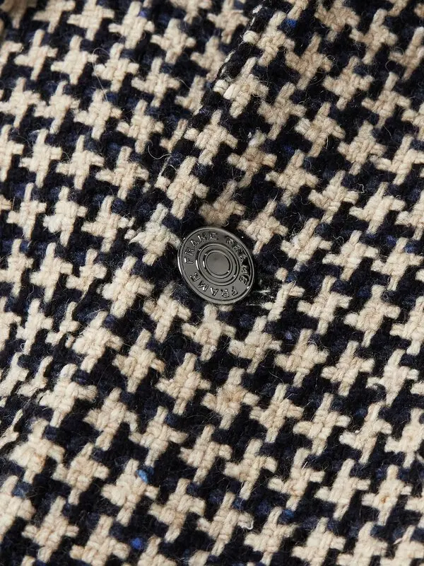 FRAME Houndstooth Tweed Trucker Jacket