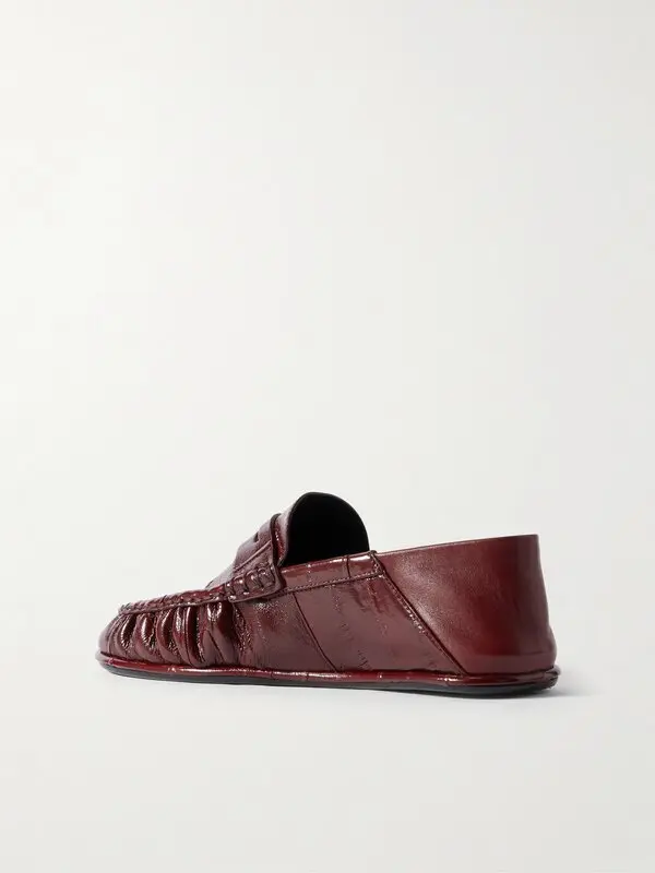 Saint Laurent Le Loafer Embellished Glossed-eel Loafers