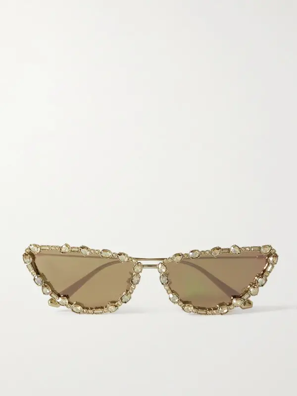 Dior Missdior B1u Cat-eye Crystal-embellished -tone Sunglasses - Gold