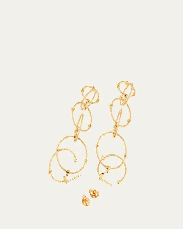 Paul Morelli 18k Yellow Diamond Long Rain Chain Earrings
