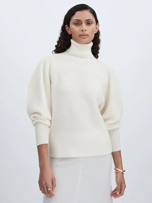 MADELEINE THOMPSON Wool Cashmere Roll Neck Jumper