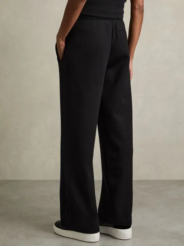 REISS Laney Interlock Wide-leg Drawstring Joggers - Black