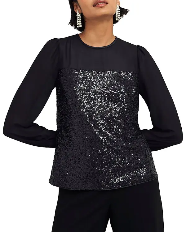 HOBBS LONDON Zariah Sequin Top - Black
