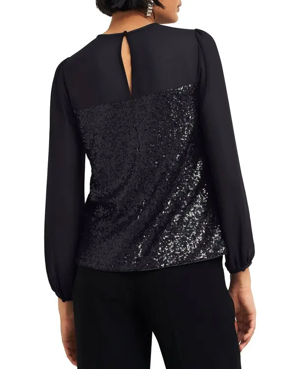 HOBBS LONDON Zariah Sequin Top - Black