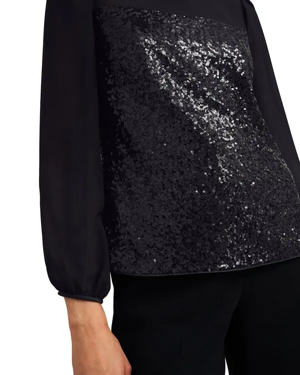 HOBBS LONDON Zariah Sequin Top - Black