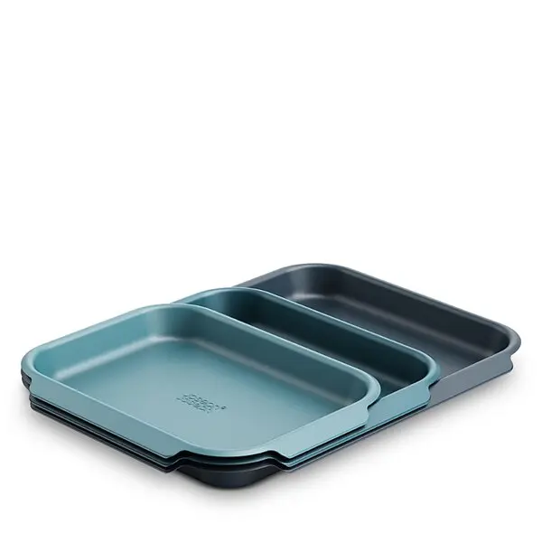 JOSEPH JOSEPH Nest Bake 3-piece Non-stick Cookie Sheet Set With Easy Pull Handles - Blue