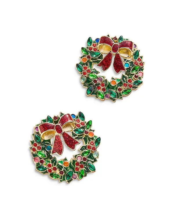 Baublebar Crystal Wreath Stud Earrings - Green/multi