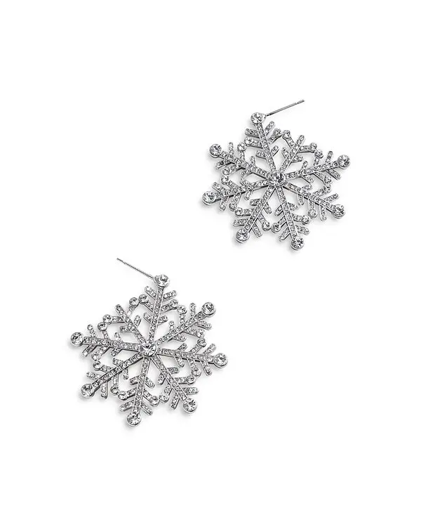Baublebar Pave Snowflake Drop Earrings - Silver