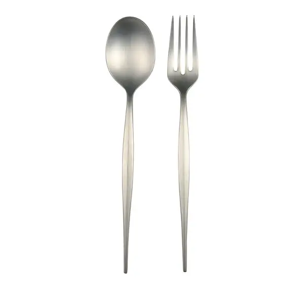 VIETRI Natura Satin Finish Serving Set - Silver