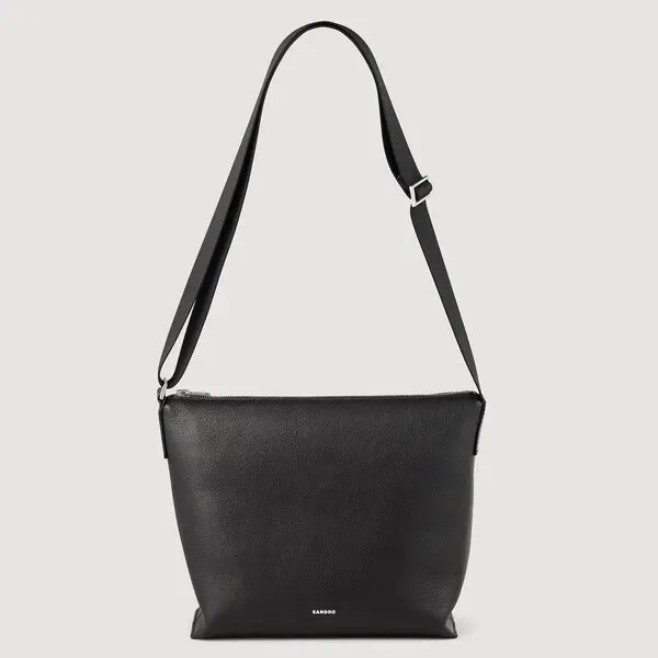 Sandro Grained Leather Satchel