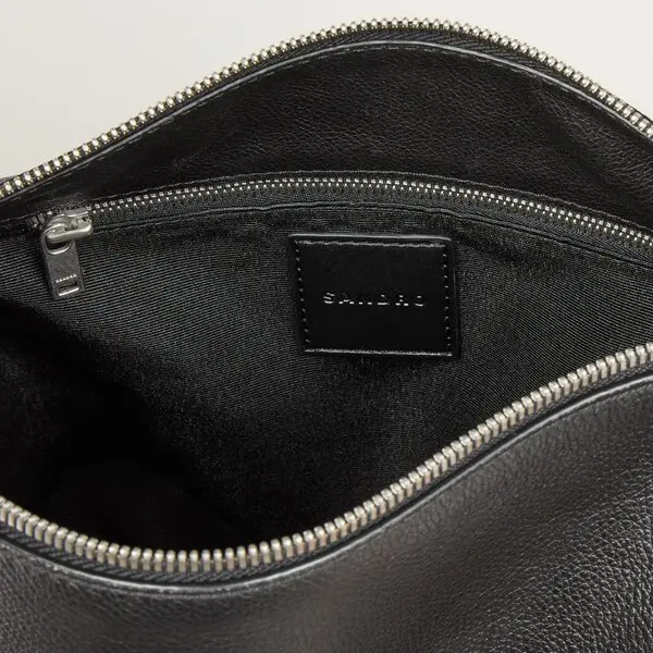 Sandro Grained Leather Satchel