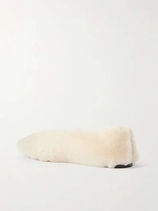 Le Monde Beryl Luna Shearling Ballet Flats - Beige