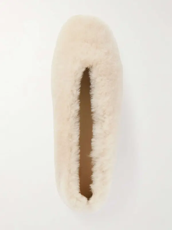 Le Monde Beryl Luna Shearling Ballet Flats - Beige