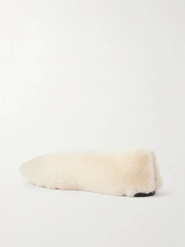 Le Monde Beryl Luna Shearling Ballet Flats - Neutrals