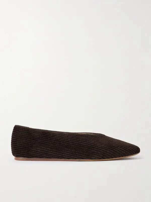 Le Monde Beryl Regency Corduroy Ballet Flats - Brown