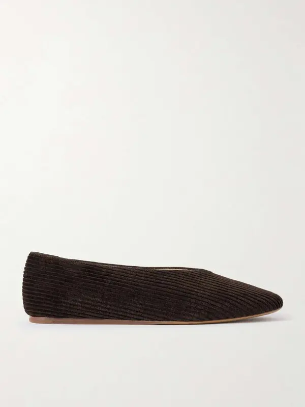 Le Monde Beryl Regency Corduroy Ballet Flats - Brown