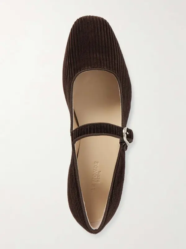 Le Monde Beryl Corduroy Mary Jane Ballet Flats - Brown