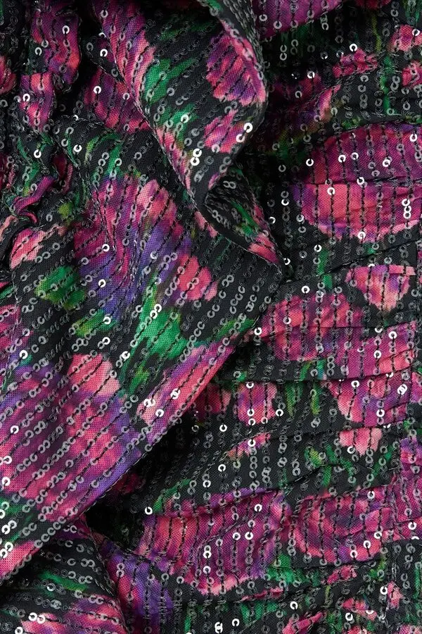 ROTATE BY BIRGER CHRISTENSEN Layla Strapless Sequined Floral-print Mini Dress