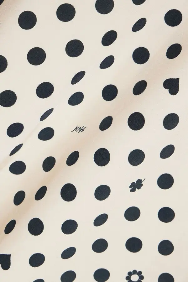 HVN Matilda Bow-detailed Polkadot Chiffon Mini Dress
