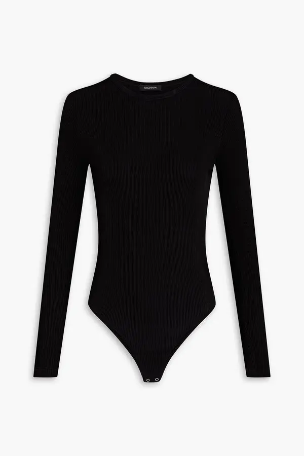 GOLDSIGN Jigsaw Cutout Ribbed-jersey Bodysuit