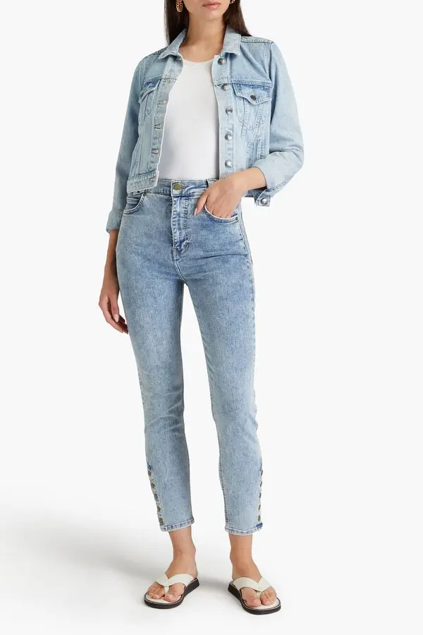 FRAME Cropped High-rise Skinny Jeans