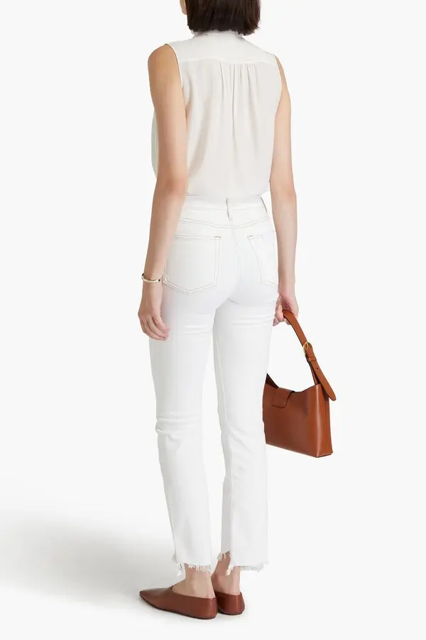 FRAME Ruffled Silk Crepe De Chine Top