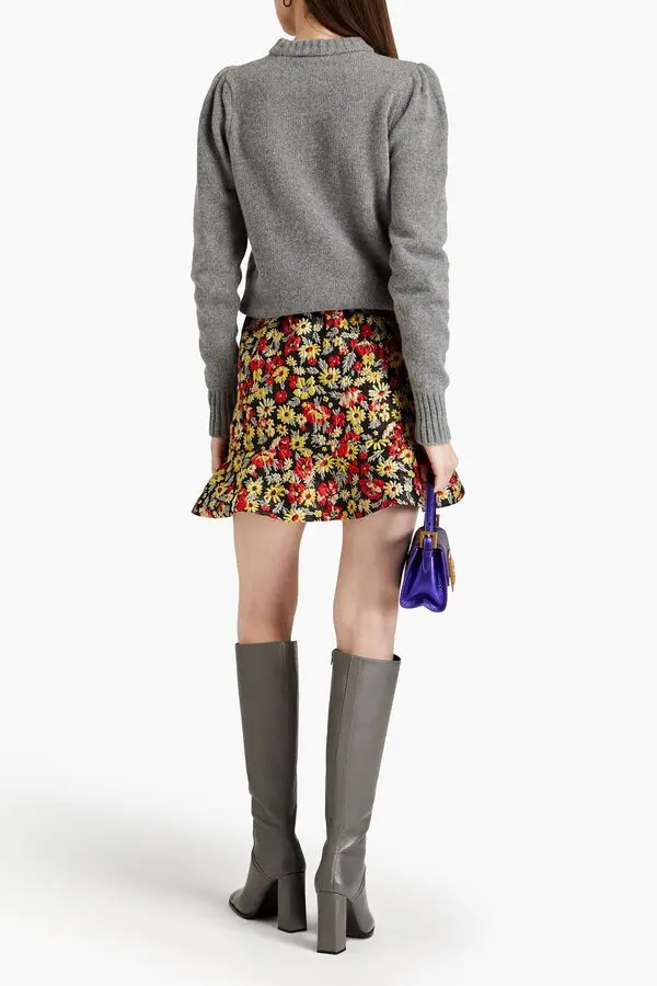 GANNI Floral-jacquard Mini Skirt
