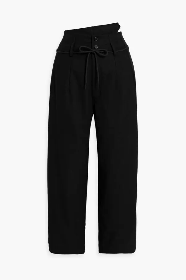 Y3 Cropped Wide-leg Flannel Pants