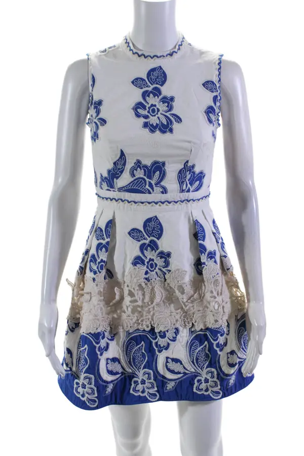 Alexis Floral Embroidered Dress - White | Editorialist