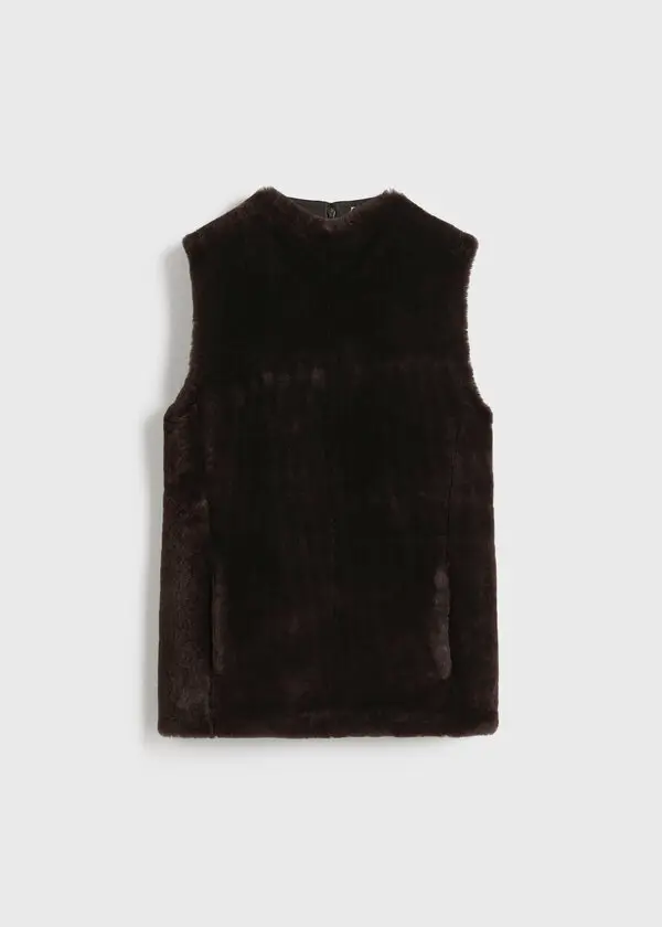 TOTEME Shearling Front Top - Espresso